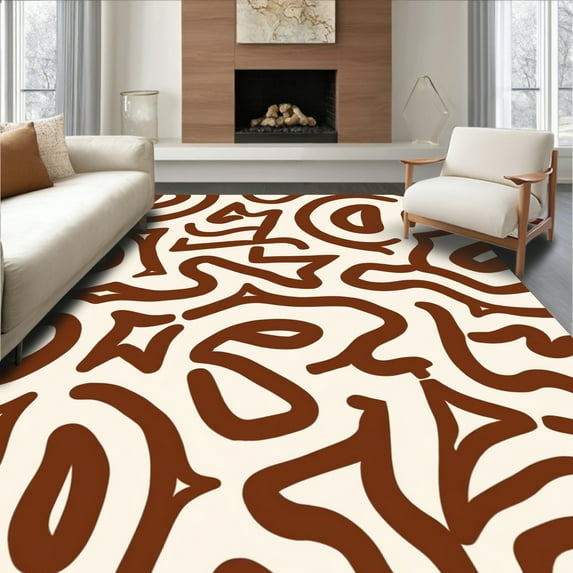 Flatwoven High Traffic Area Rug, Rustic Cow Print Design with Shapes ...
