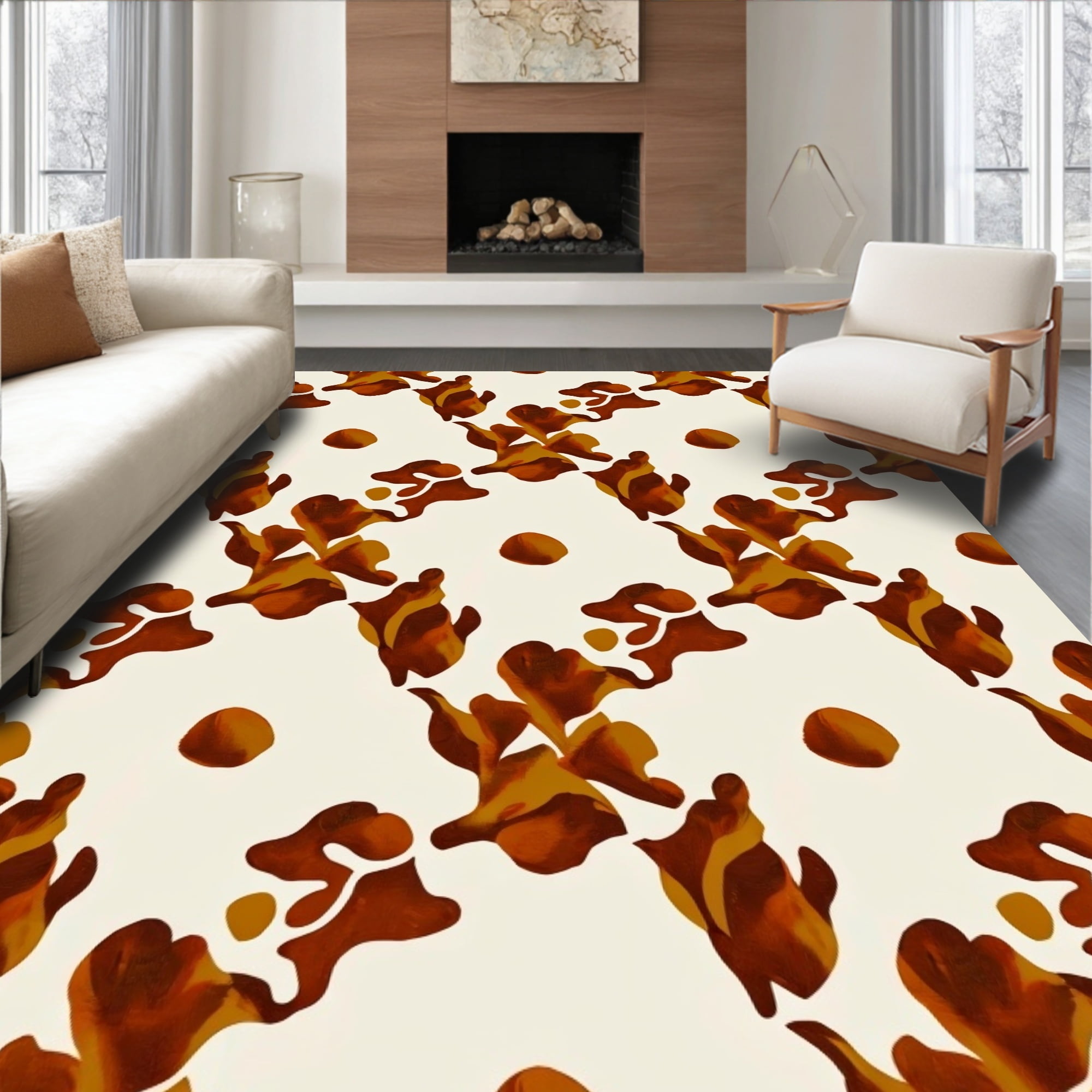Flatwoven High Traffic Area Rug, Rustic Interlocking Spotted with ...