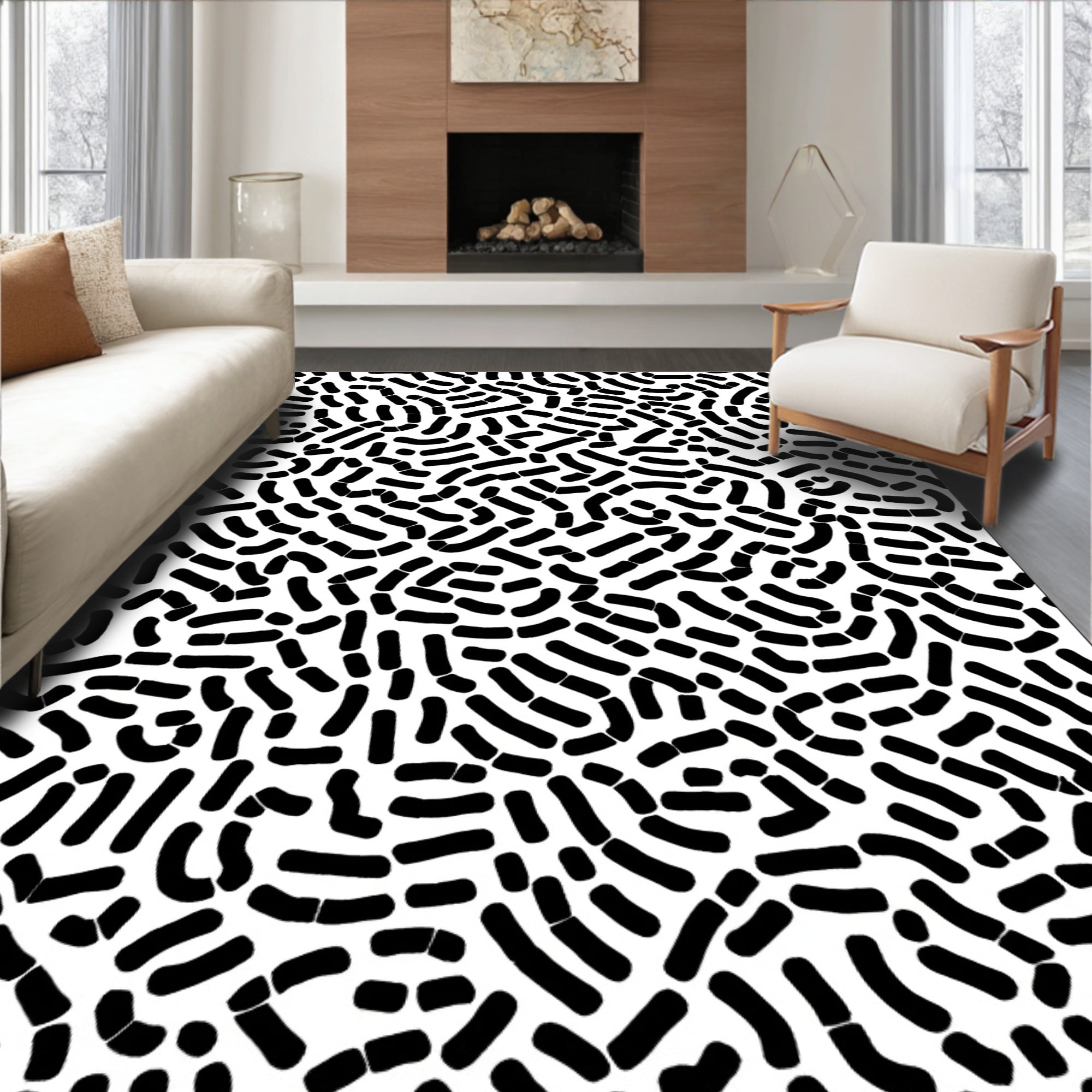 ODIKA 2'x3' Machine Washable Non-Slip Area Rug, Rustic Interlocking ...