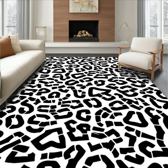 Flatwoven High Traffic Area Rug, Rustic Interlocking Spotted with Bold ...