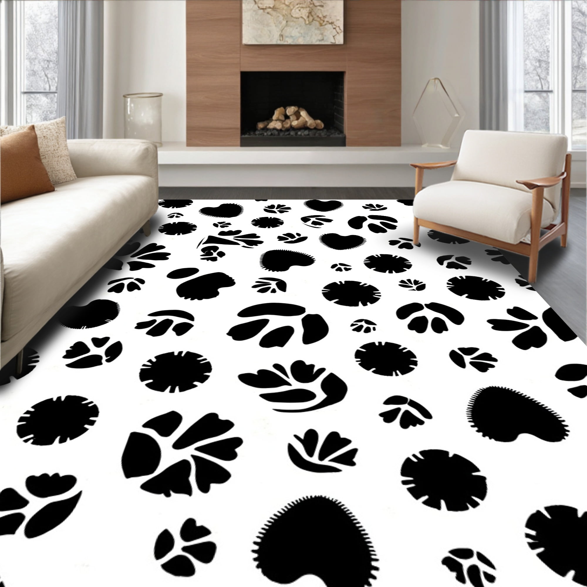 ODIKA 5'x7' Machine Washable Non-Slip Area Rug, Rustic Ranch Spotted ...