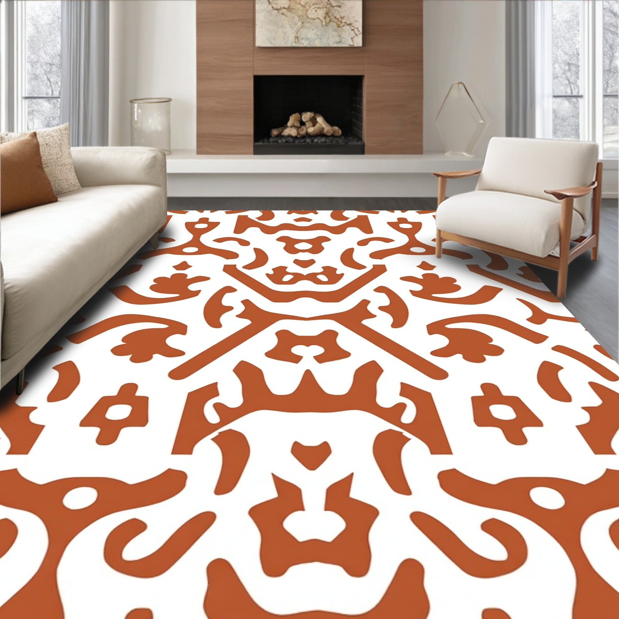 Flatwoven High Traffic Area Rug, Rustic Spotted Area Accent with ...