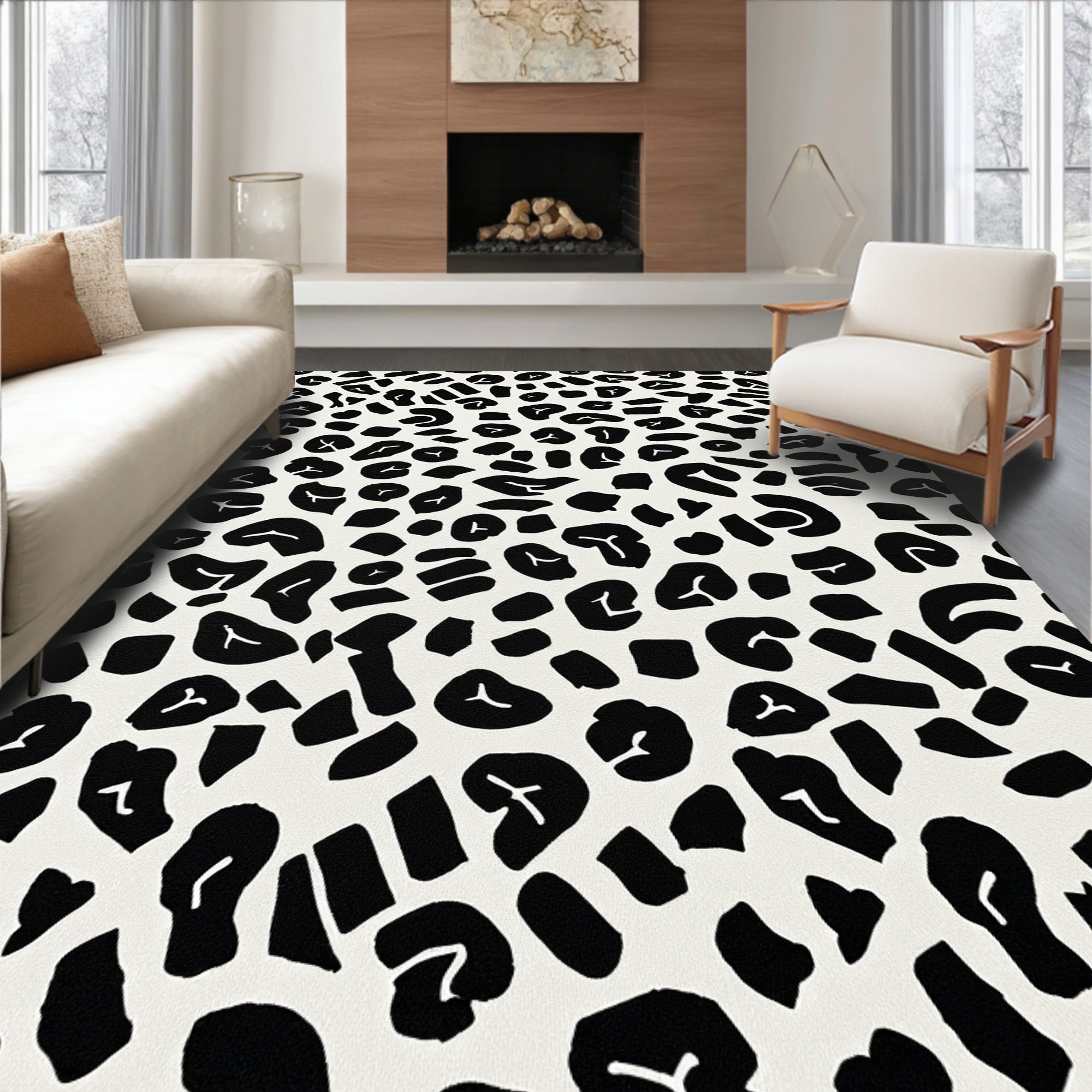Flatwoven High Traffic Area Rug, Rustic Western Spotted Motif Accent ...