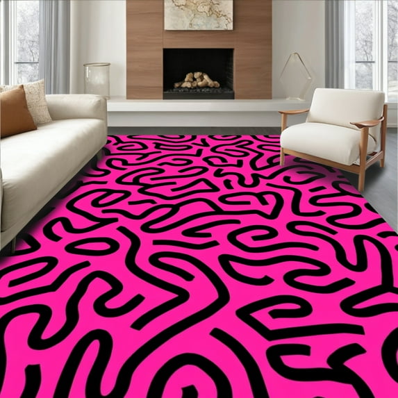 Flatwoven High Traffic Area Rug, Safari Inspired Striped Decorative ...