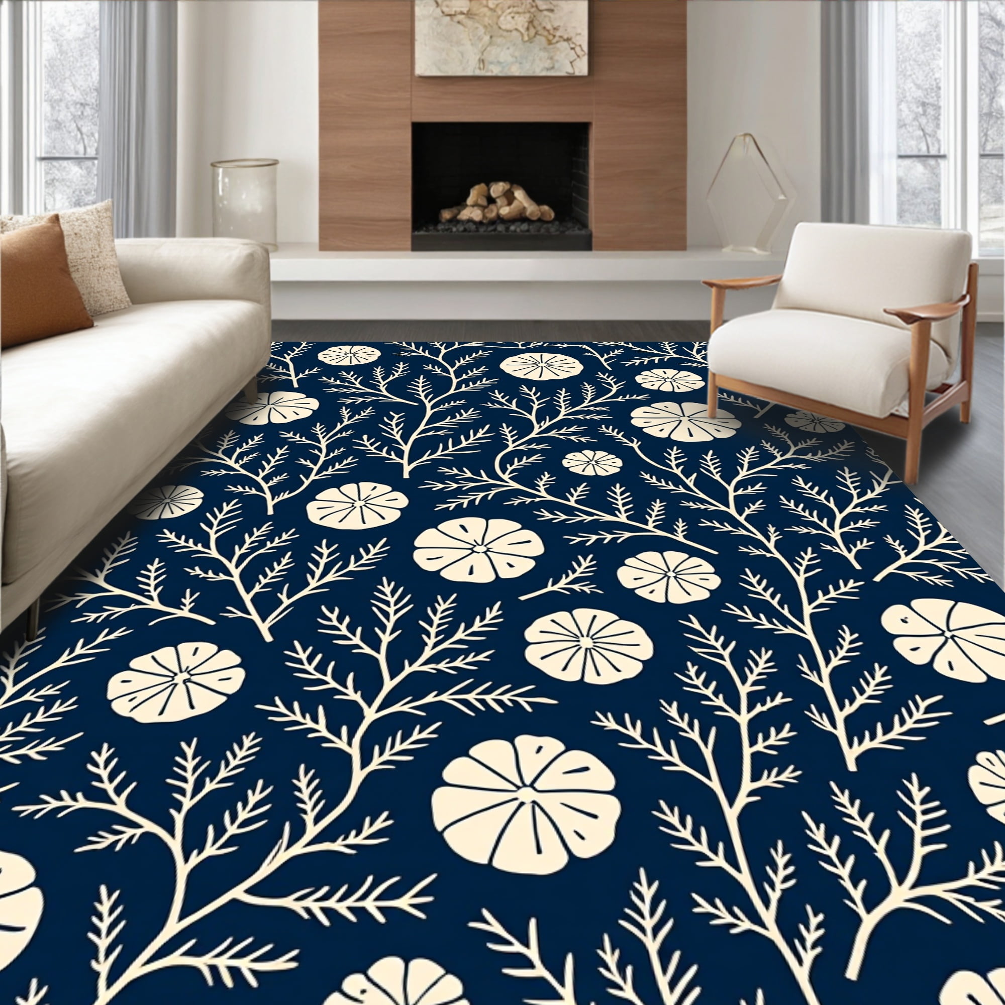 Flatwoven High Traffic Area Rug, Seashell Cascade with Intertwined ...