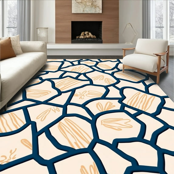 Flatwoven High Traffic Area Rug, Seashell Mosaic Coastal Fragmented Art ...
