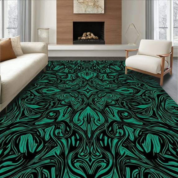 Flatwoven High Traffic Area Rug, Serpentine Gothic Trail with Intricate ...