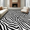 Flatwoven High Traffic Area Rug, Sleek Monochrome Zebra Print Design ...