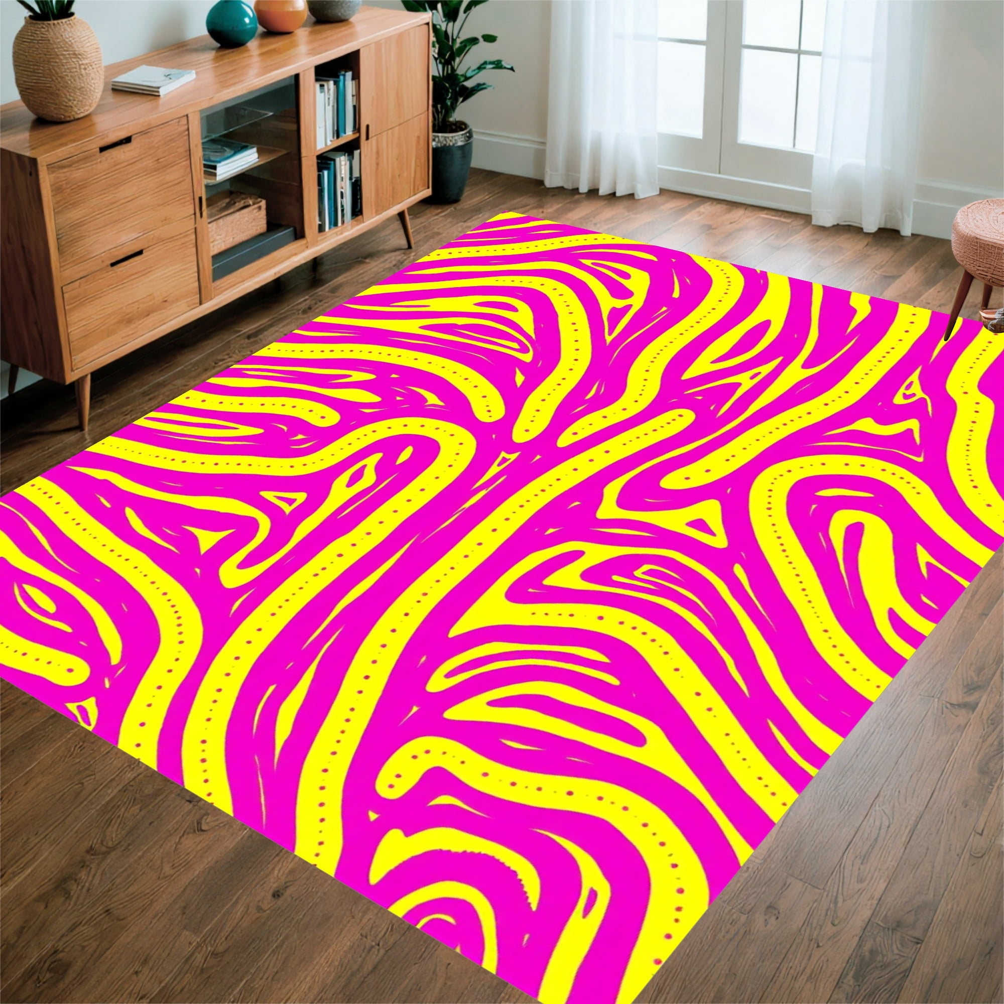 ODIKA 6'x9' Machine Washable Non-Slip Area Rug, Small Tiger Intricate ...