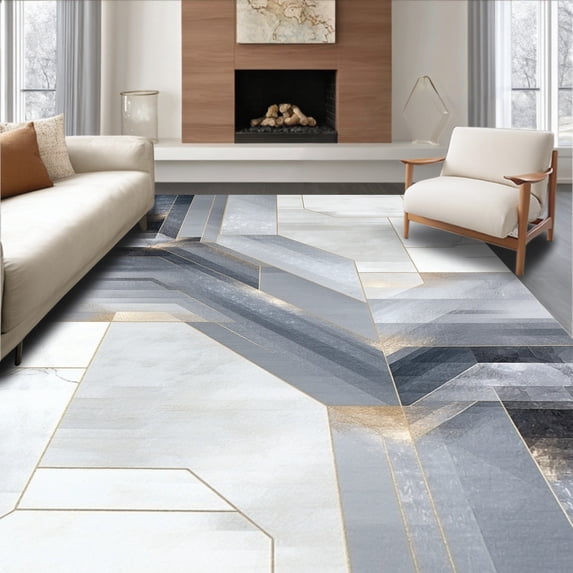 ODIKA 6'x9' Machine Washable Non-Slip Area Rug, Smoky Quartz Shag ...