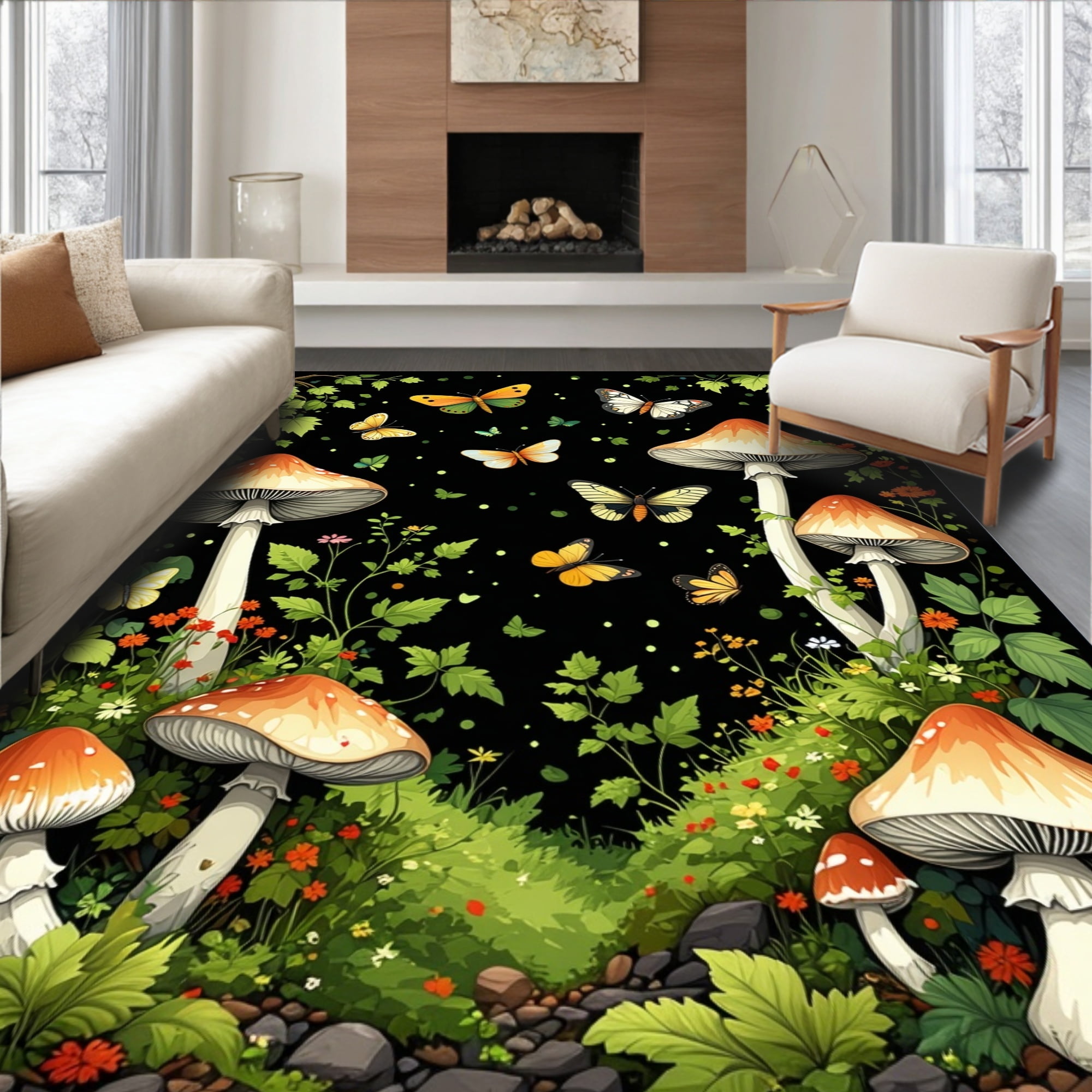ODIKA 4'x6' Machine Washable Non-Slip Area Rug, Sophisticated Profile ...