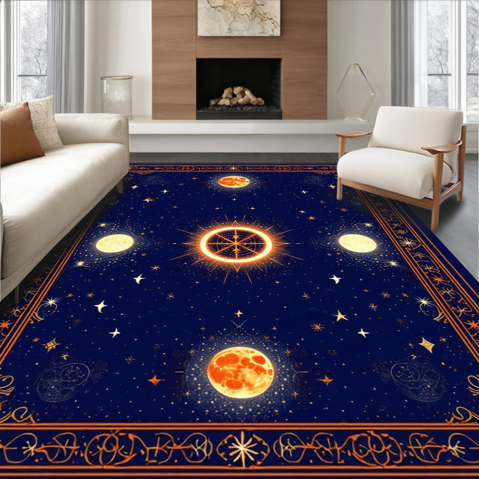 ODIKA 8'x10' Machine Washable Non-Slip Area Rug, Spellbound Porch with ...