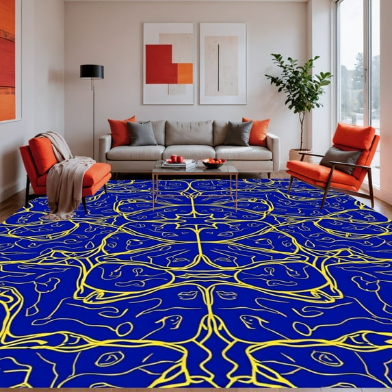 Flatwoven High Traffic Area Rug, Spotted Tiger Interlocking, Non Slip ...