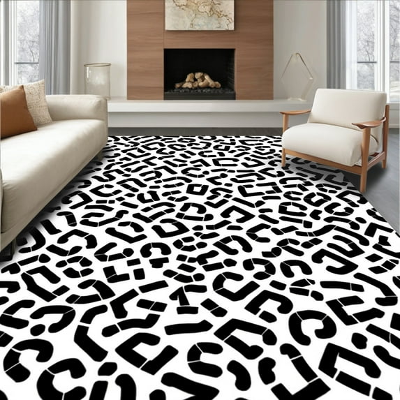 Flatwoven High Traffic Area Rug, Striking Monochrome Zebra Inspired ...