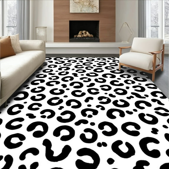 Flatwoven High Traffic Area Rug, Stylized Cheetah Print With Crisp High ...