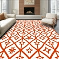 Flatwoven High Traffic Area Rug, Stylized Interlocking Diamond with ...