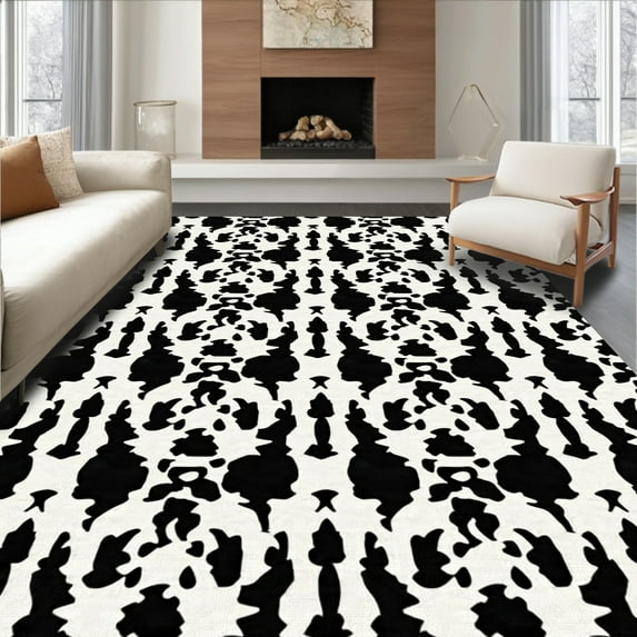 Flatwoven High Traffic Area Rug, Stylized Interlocking Spotted Area ...