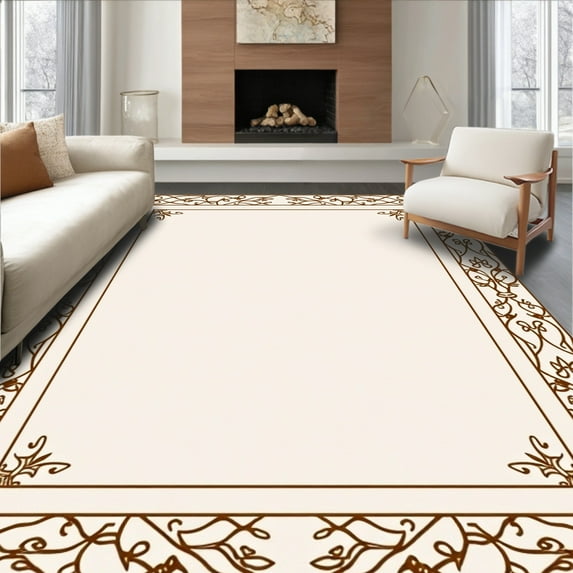 Flatwoven High Traffic Area Rug, Subtle Floral Trellis Patterned ...