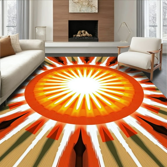 Flatwoven High Traffic Area Rug, Sunburst Radiance Home Accent, Non ...