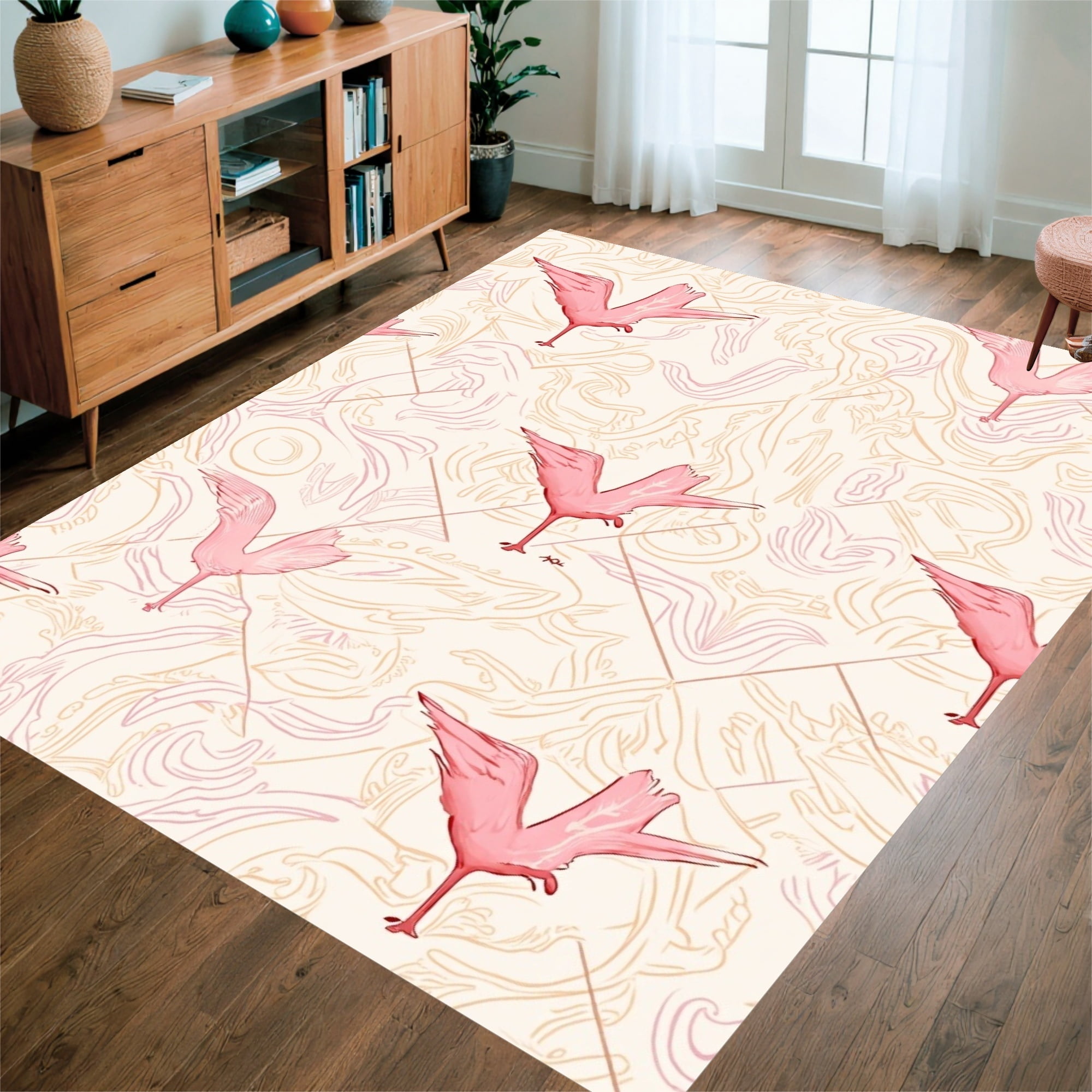 Flatwoven High Traffic Area Rug, Sunset Shore Wading Bird Collection ...