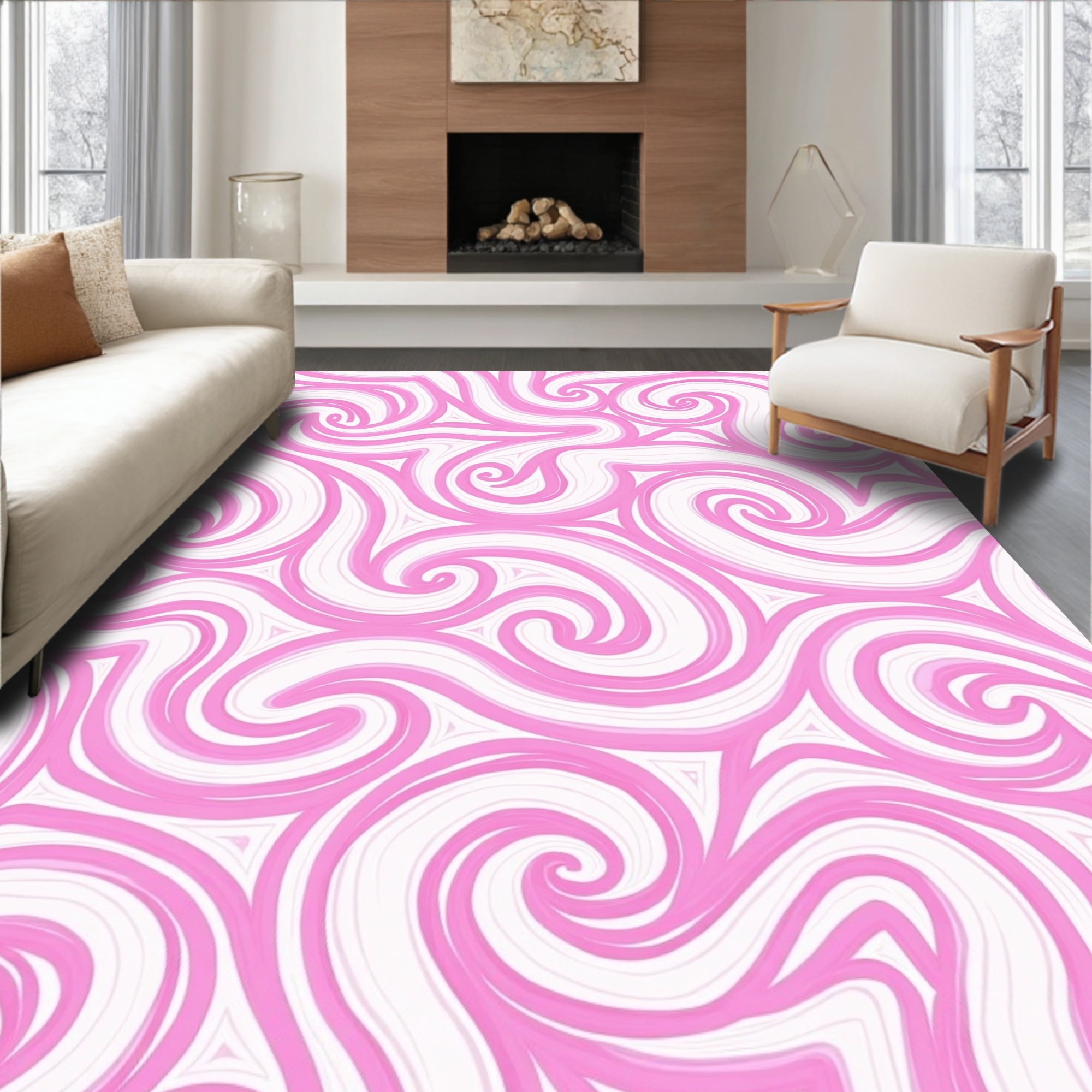 Flatwoven High Traffic Area Rug, Swirling Cloud Formation Abstract ...