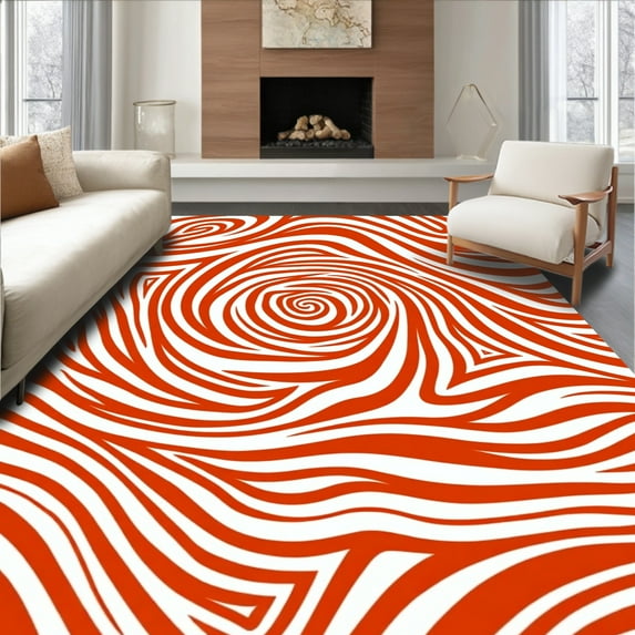 Flatwoven High Traffic Area Rug, Swirling Vortex Modern Contemporary ...