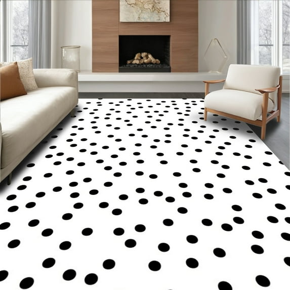 Flatwoven High Traffic Area Rug, Tariffville Spotted Monochrome Luxury ...