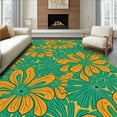 ODIKA 6' Machine Washable Non-Slip Area Rug, Tropical Round High ...