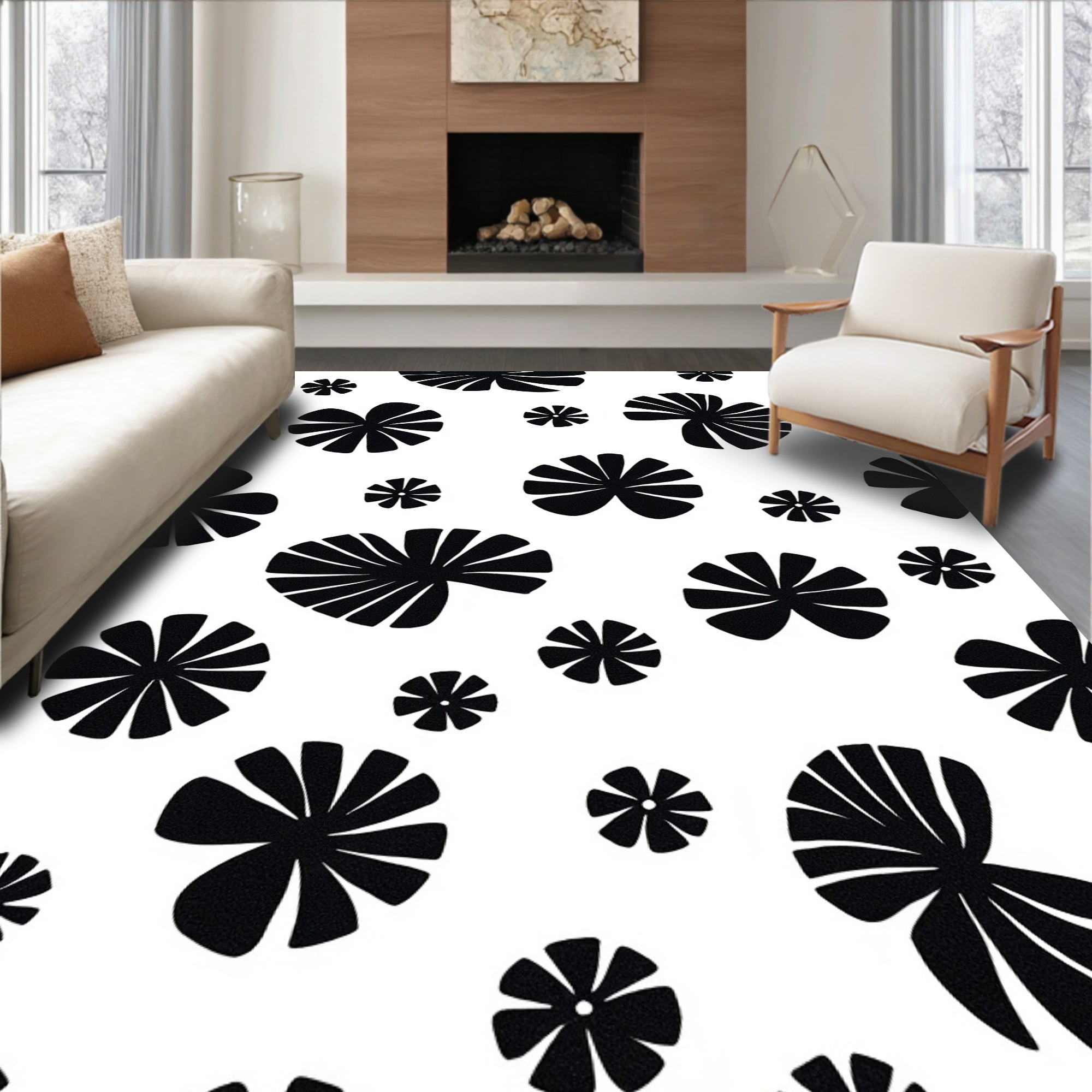 Flatwoven High Traffic Area Rug, Unique Spotted Faux Animal Print, Non ...