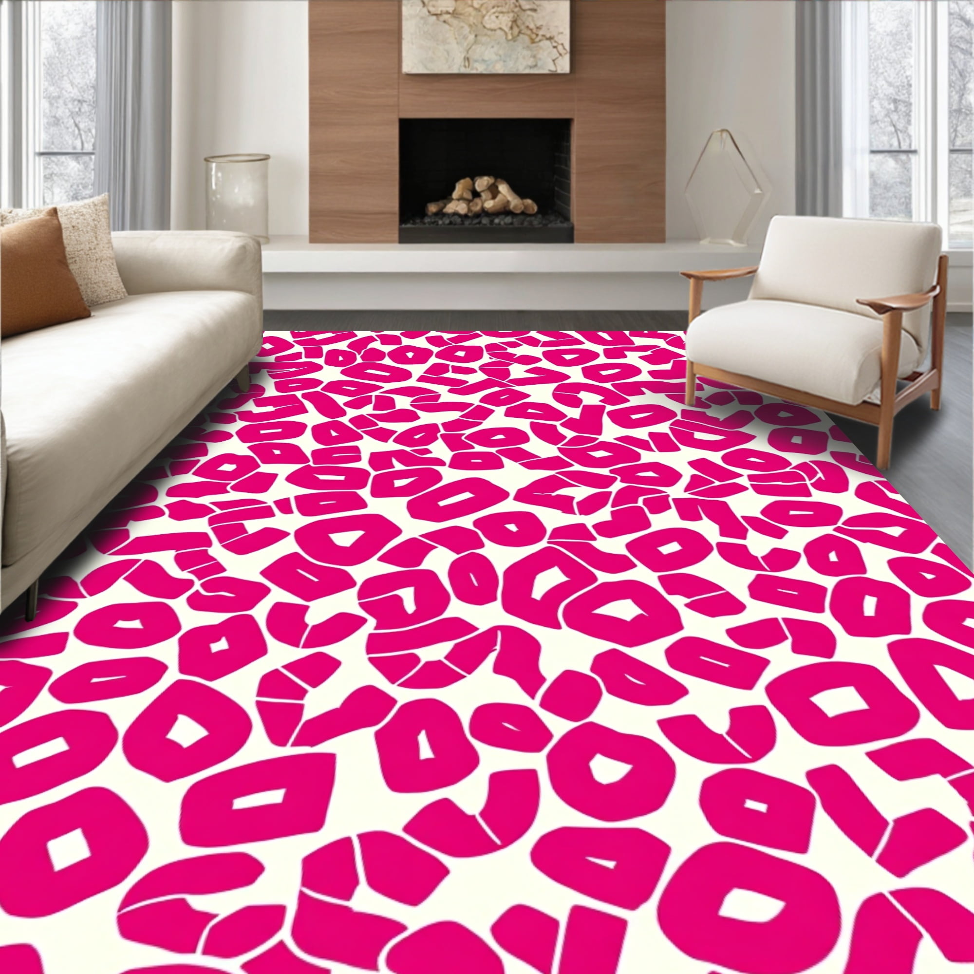 Flatwoven High Traffic Area Rug, Urban Jungle Interlocking Spotted ...