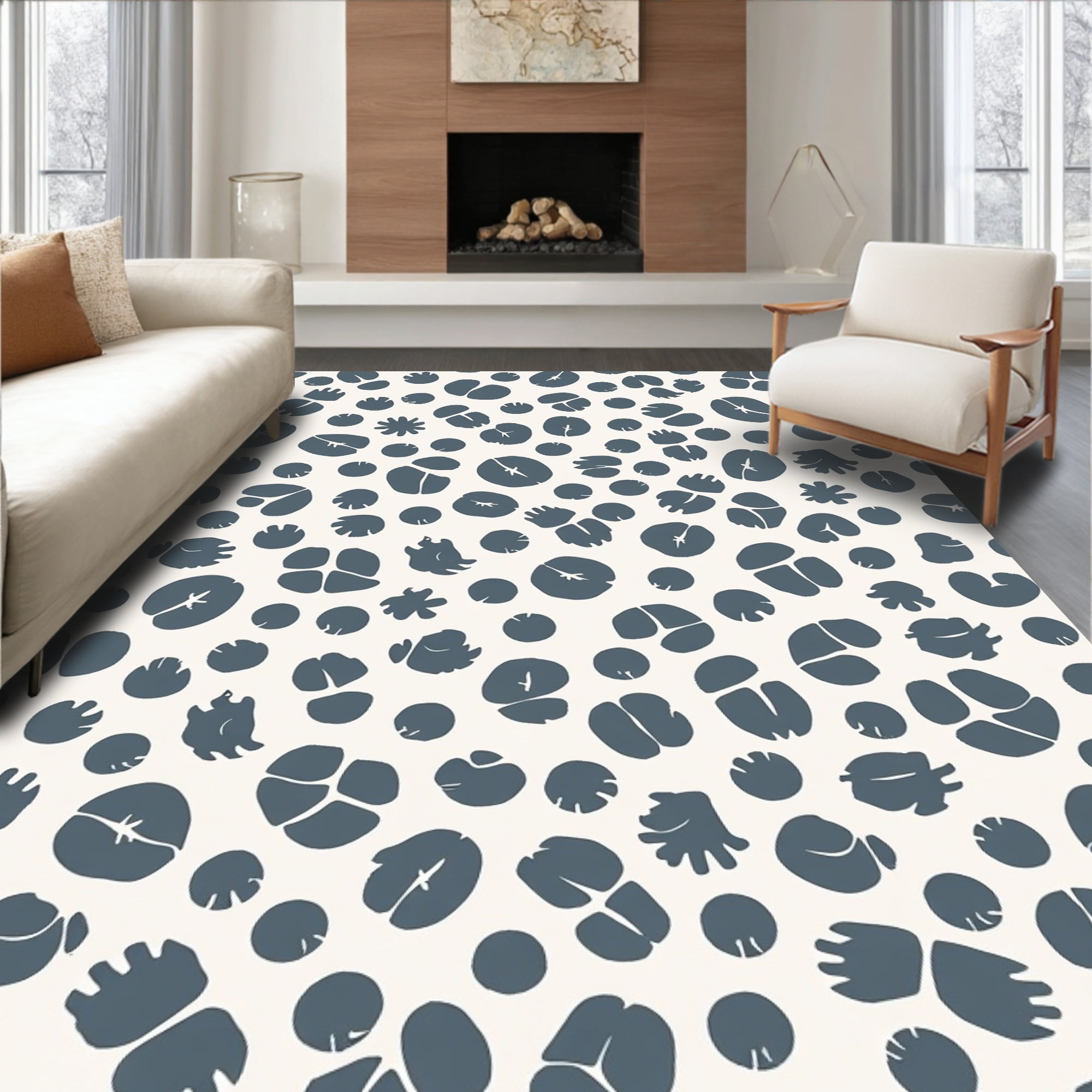 Flatwoven High Traffic Area Rug, Urban Leopard Skin Blended Gray Scale ...