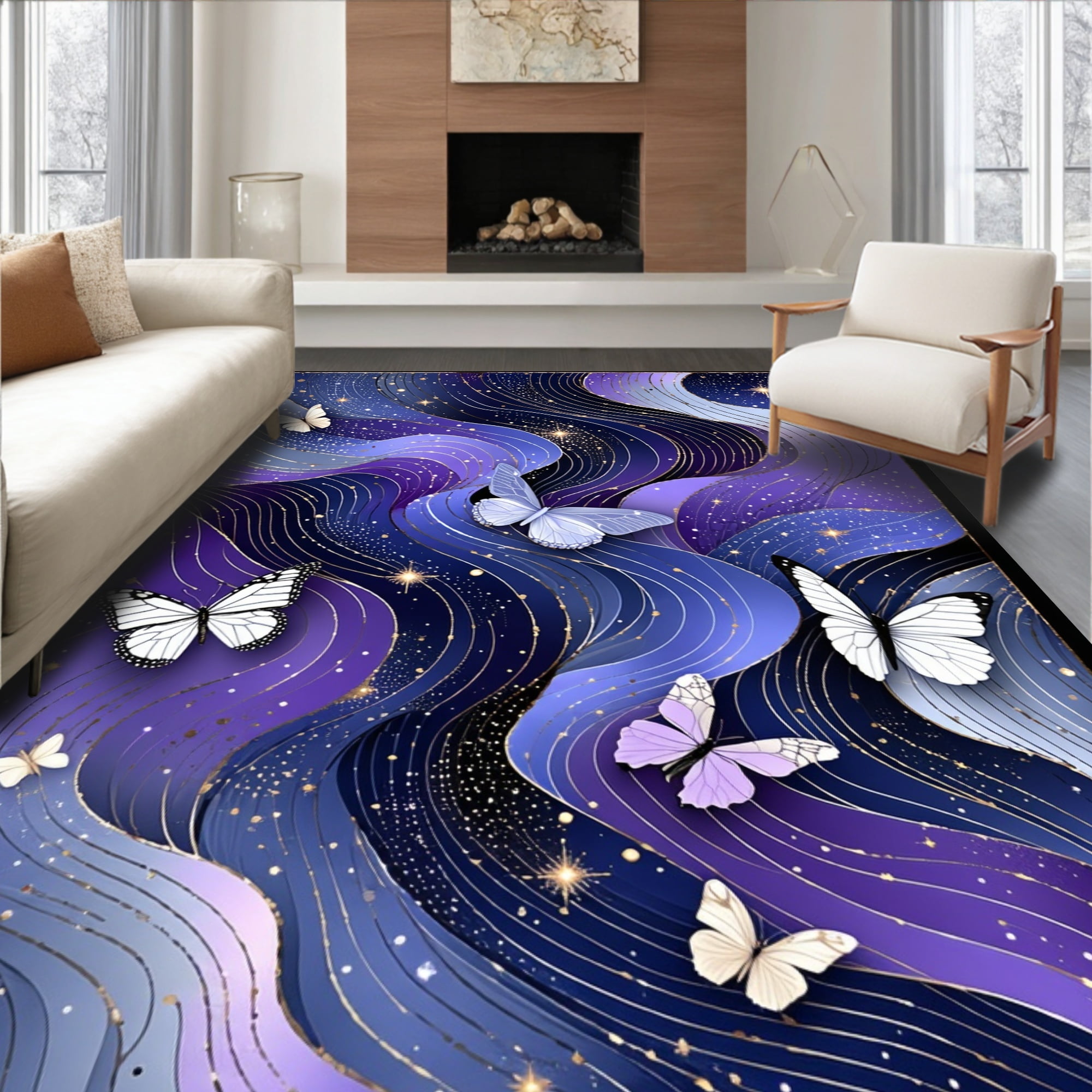Flatwoven High Traffic Area Rug, Velvety Swirl Octagon Featuring ...