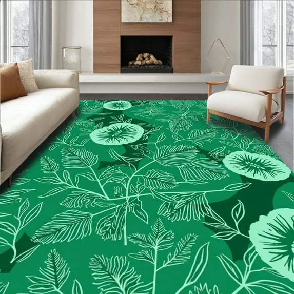 Flatwoven High Traffic Area Rug, Verdant Canopy Predator Silhouette ...