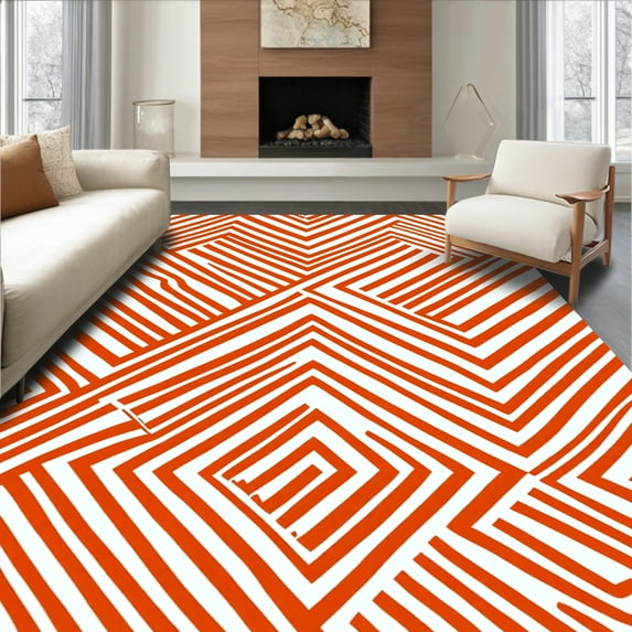 Flatwoven High Traffic Area Rug, Vibrant Chevron with Sharp ...