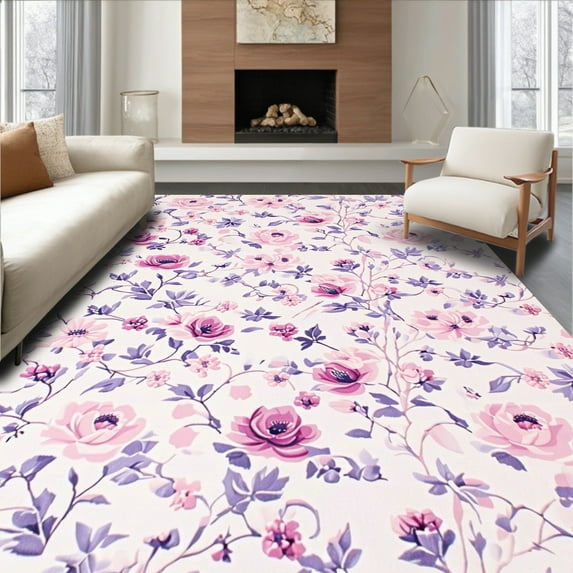 Flatwoven High Traffic Area Rug, Vibrant Shaggy Essence, Non Slip ...