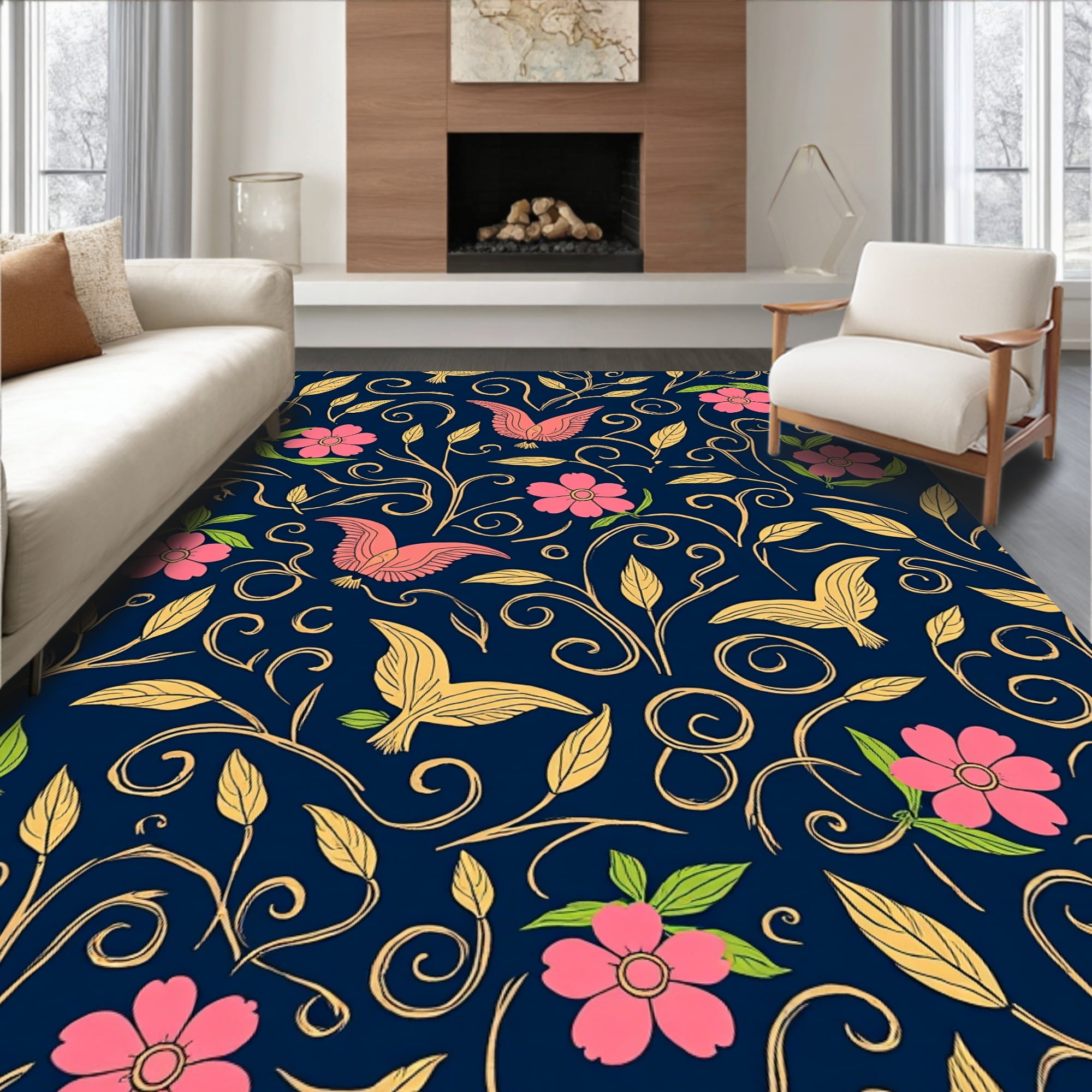 Flatwoven High Traffic Area Rug, Victorian Cottage Garden Design ...