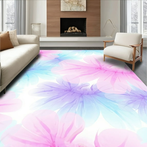 Flatwoven High Traffic Area Rug, Whimsical Cloud Burst Design Area, Non ...