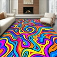 Flatwoven High Traffic Area Rug, Whimsical Color Burst Area with ...