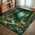 Flatwoven High Traffic Area Rug, Whimsical Forest Creatures Amidst ...