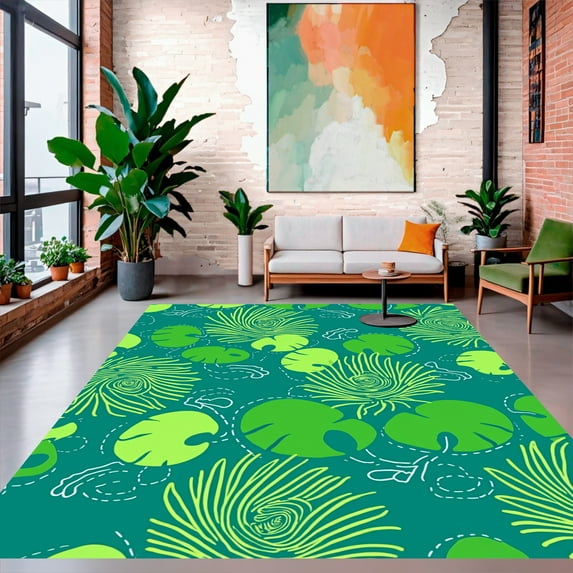 Flatwoven High Traffic Area Rug, Whimsical Frog Silhouettes with ...