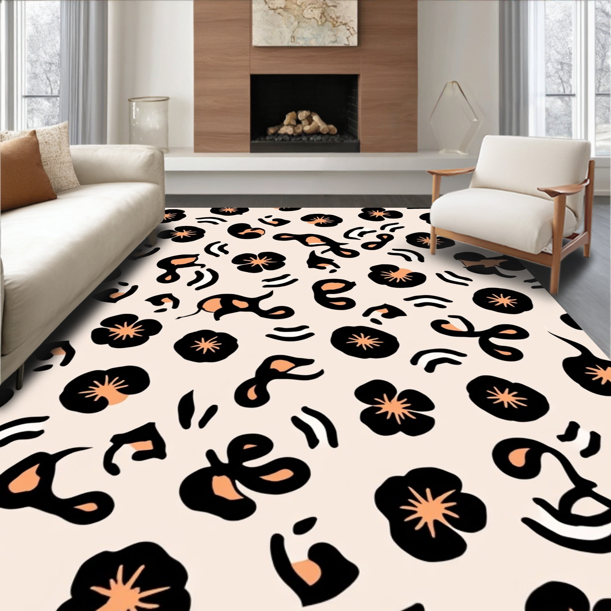 Flatwoven High Traffic Area Rug, Whimsical Highland with Cartoon Style ...
