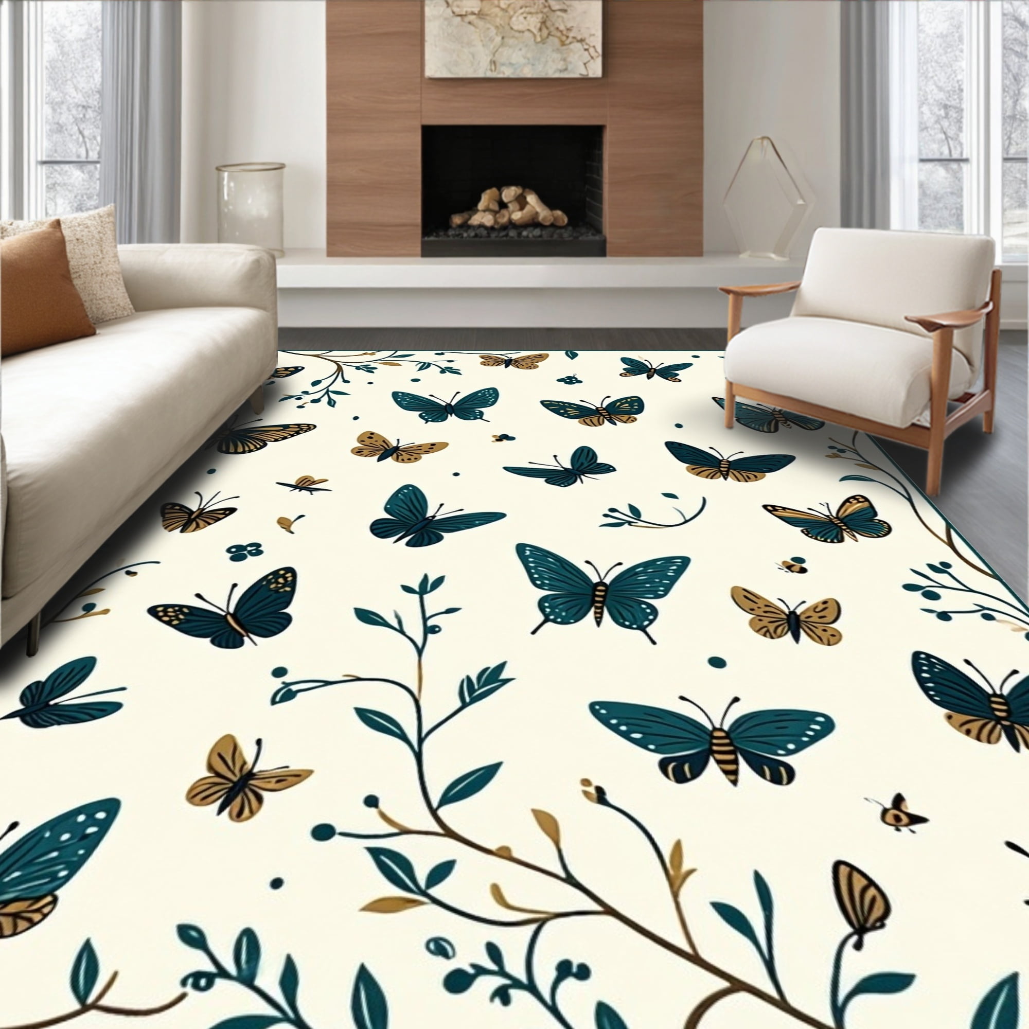 Flatwoven High Traffic Area Rug, Whimsical Insect Flight Beetle ...