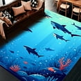 Flatwoven High Traffic Area Rug, Whimsical Marine Creature Aquatic ...