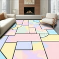 Flatwoven High Traffic Area Rug, Whimsical Patchwork Throw, Non Slip ...