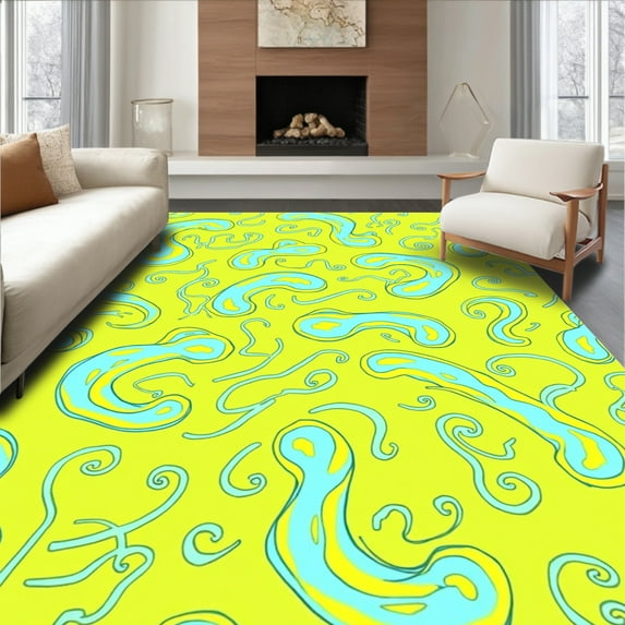Flatwoven High Traffic Area Rug, Whimsical Snake Design with Playful ...