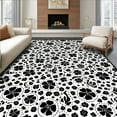 Flatwoven High Traffic Area Rug, Whimsical Speckled Patch Black & White ...