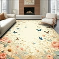 Flatwoven High Traffic Area Rug, Whimsical Winged Things Area Accent ...