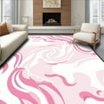 Flatwoven High Traffic Area Rug, Whisper Pink Liquid Marble, Non Slip ...