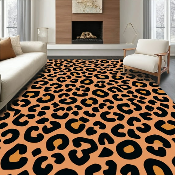 Flatwoven High Traffic Area Rug, Wild Cheetah Spot Mosaic with Dynamic ...