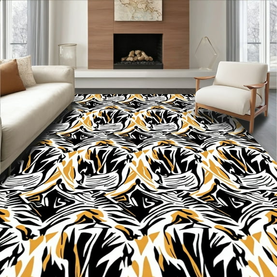 Flatwoven High Traffic Area Rug, Wild Majesty Zebra and Tiger Fusion ...